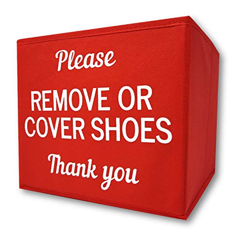 RE GOODS Shoe Cover Box | Disposable Shoe Bootie Holder For Realtor Listings and Open Houses, Please Remove Your Shoes Sign, Real Estate Agent Supplies