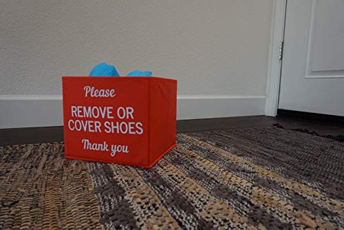 RE GOODS Shoe Cover Box | Disposable Shoe Bootie Holder For Realtor Listings and Open Houses, Please Remove Your Shoes Sign, Real Estate Agent Supplies