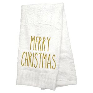 Merry Christmas Hand Towel - Embroidered Hand Towel - 100% Cotton Towel - Holiday Decor Dish Towels Fingertip Towel