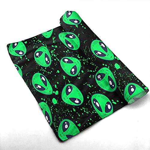 Alien Pattern Highly Absorbent Washcloth Decorative Hand Towels Multipurpose for Bathroom, Hotel, Gym and Spa (12 X 27.5 Inches)…