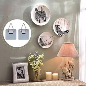 Upgraded Adhesive Plate Hanger,YuCool 40 Pcs Invisible Vertical Holders for Pictures Wall Decor Photos