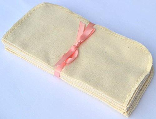 1 Ply Organic Birdseye Washable Baby Wipes 9x9 Inches Set of 10 Matching Organic Cotton Thread