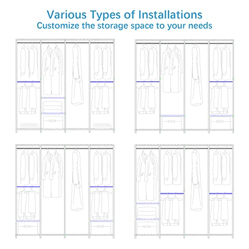 VIPEK V40 Wire Garment Rack Heavy Duty Clothes Rack for Hanging Clothes, Multi-Functional Bedroom Clothing Rack Freestanding Closet Wardrobe Rack, 76 inch L x 15.7 inch W x 75.6 inch H, Max Load 900lbs, Black