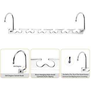 LuxuryFuel Magic Hangers Space Saving Hangers for Clothes Hangers Space Saving Wardrobe Clothing Hanger Oragnizer Closet Space Saver Hangers(4 Pack)