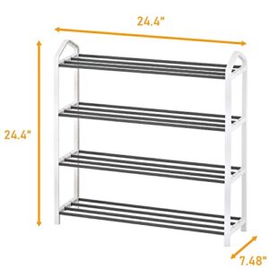 Shoe Organizer Free Standing Shoe Rack 4 Tier Shoe Rack Stand Shoe Tower Organizer Holder Storage Cabinet for 12 Paris