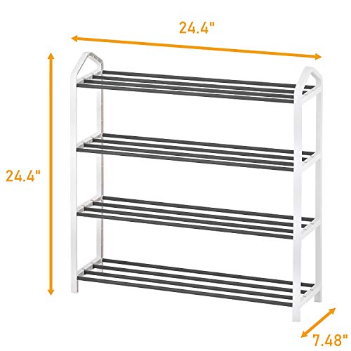 Shoe Organizer Free Standing Shoe Rack 4 Tier Shoe Rack Stand Shoe Tower Organizer Holder Storage Cabinet for 12 Paris