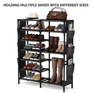 Tribesigns 7 Tiers Shoe Rack 24-30 Pairs Shoe Storage Organizer Non-woven Shoe Shelf Boots Organizer