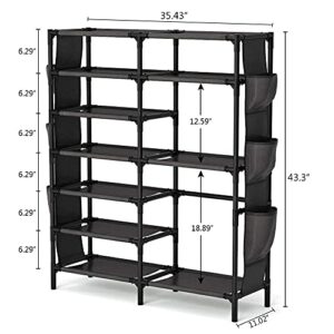 Tribesigns 7 Tiers Shoe Rack 24-30 Pairs Shoe Storage Organizer Non-woven Shoe Shelf Boots Organizer