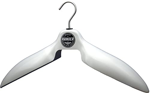 Coat and Wardrobe Hanger 'Shoulder Saver' by BAKER HANGER - USA Made - 4 Inch Hook (White)