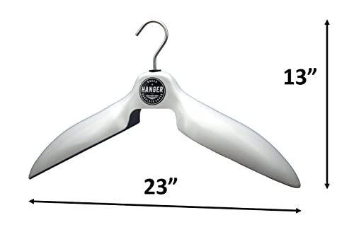 Coat and Wardrobe Hanger 'Shoulder Saver' by BAKER HANGER - USA Made - 4 Inch Hook (White)