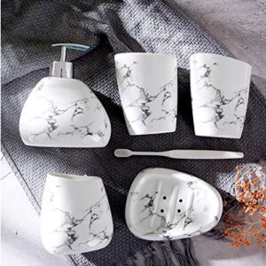 TFIIEXFL Shell Ceramic Bathroom Accessories Set of,Gargle Cups Toothbrush Holders Soap Dishes Soap Dispenser