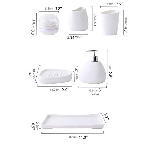 TFIIEXFL Shell Ceramic Bathroom Accessories Set of,Gargle Cups Toothbrush Holders Soap Dishes Soap Dispenser