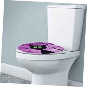 Zerodeko 3pcs Toilet Seat Three Piece Set Toilet Floor Mat Shower Curtain Set Toilet Cover Seat Toilet Floor Mat Set Toliet Cover Toilet Seat Cover Purple Halloween Polyester (Polyester