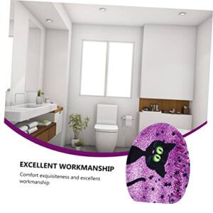 Zerodeko 3pcs Toilet Seat Three Piece Set Toilet Floor Mat Shower Curtain Set Toilet Cover Seat Toilet Floor Mat Set Toliet Cover Toilet Seat Cover Purple Halloween Polyester (Polyester