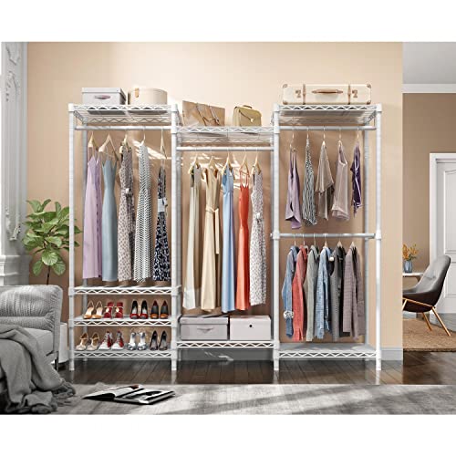 VIPEK V5 Portable Closet Wardrobe Heavy Duty Clothes Rack Freestanding Metal Clothing Rack, White