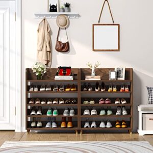 Tribesigns Shoe Rack, 5 Tier Wood Shoe Storage Cabinet 16 Pair, Free Standing Shoe Organizer Shoe Shelf Stand for Entryway Hallway Closet, Rustic Brown