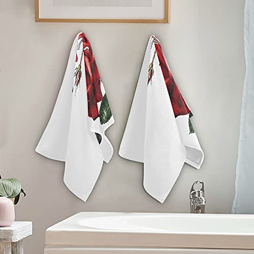 Rose Flower Butterfly Hand Towel 2pack 28x14.5 inch Ultra Soft Highly Absorbent Bath Towel Kitchen Dish Gift Guest Towel Home Bathroom Decor