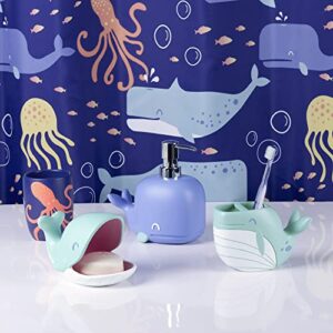 Allure Home Creation Whales 4-Piece Resin Bath Accessory Set