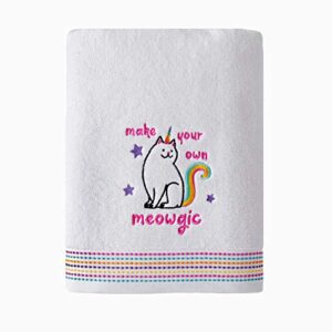 skl home by saturday knight ltd. meowgic bath towel in white