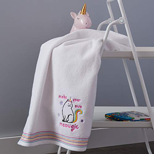 SKL Home by Saturday Knight Ltd. Meowgic Bath Towel in White