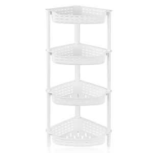 iyar home 4 tier shower caddy organizer shelf corner standing 12.80 x 9.06 x 25.39 inches shower rack for inside shower & kitchen storage white