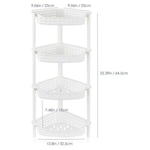 IYAR HOME 4 Tier Shower Caddy Organizer Shelf Corner Standing 12.80 x 9.06 x 25.39 Inches Shower Rack for Inside Shower & Kitchen Storage White