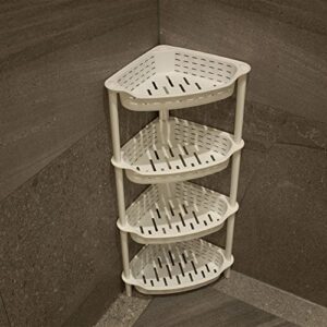 IYAR HOME 4 Tier Shower Caddy Organizer Shelf Corner Standing 12.80 x 9.06 x 25.39 Inches Shower Rack for Inside Shower & Kitchen Storage White