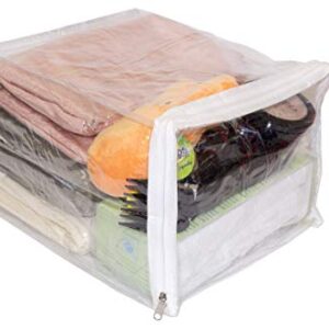 Clear Vinyl Zippered Storage Bags 9 x 11 x 7 Inch 10-Pack