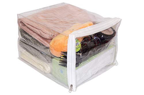 Clear Vinyl Zippered Storage Bags 9 x 11 x 7 Inch 10-Pack