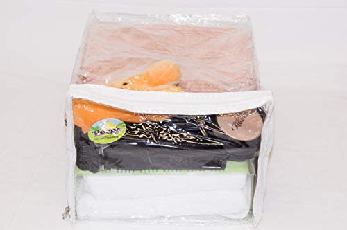 Clear Vinyl Zippered Storage Bags 9 x 11 x 7 Inch 10-Pack