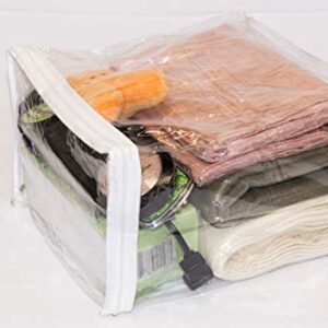 Clear Vinyl Zippered Storage Bags 9 x 11 x 7 Inch 10-Pack