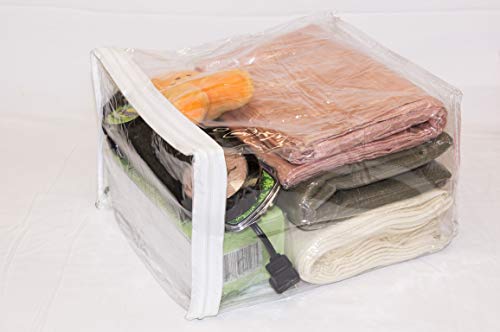 Clear Vinyl Zippered Storage Bags 9 x 11 x 7 Inch 10-Pack