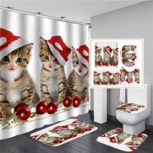 tyu custom bathroom rugs set， print your pattern custom shower curtain perfume bottle cartoon bath curtain polyester fabric waterproof with hooks