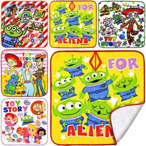 psmile 5pcs 20 x 20cm colorful cotton towel toy story series cartoon face cloth towel