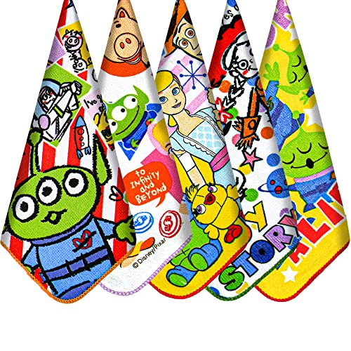 PSMILE 5PCS 20 X 20cm Colorful Cotton Towel Toy Story Series Cartoon Face Cloth Towel