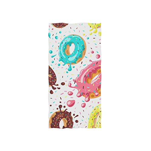 linomo Hand Towel Colorful Donut Towel Cotton Face Towel Dish Towel for Kids Girls Boys Adult