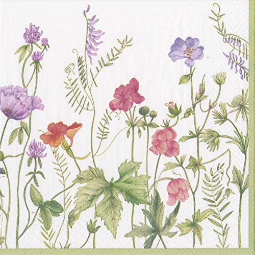 Caspari Cocktail Napkins Paper Napkins 5" x 5" Party Napkins Beverage Decorative French Floral Napkins Pk 40