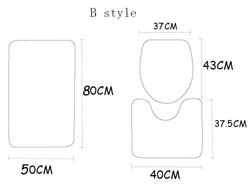 DIY Custom Bathroom 3-Piece Set 3D Non-Slip Toilet Pattern Toilet Cover 3-Piece Bath Mat Carpet，Personalized Toilet Three-Piece Set