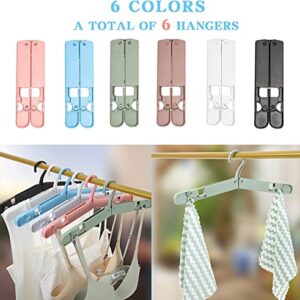 Foldable Travel Hanger Pants Hangers Lightweight and Durable Non-deformable Plastic Cloths Hanger Fits All Clothes and Socks Towel Can Be Folded Down for Easy Storage(Pink (Grey) (Grey) (Grey)