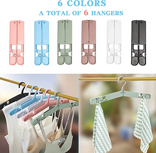 Foldable Travel Hanger Pants Hangers Lightweight and Durable Non-deformable Plastic Cloths Hanger Fits All Clothes and Socks Towel Can Be Folded Down for Easy Storage(Pink (Grey) (Grey) (Grey)