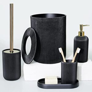 rising 5 pieces bathroom set in black