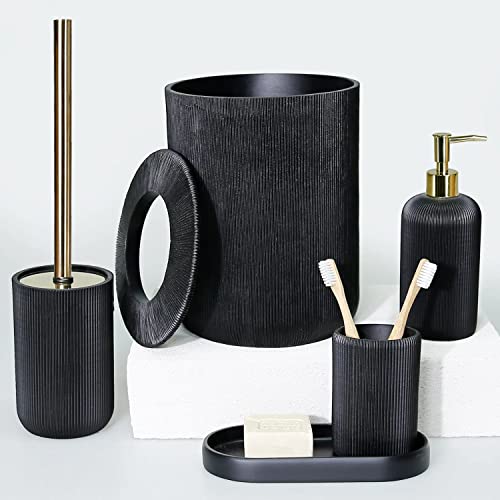 Rising 5 Pieces Bathroom Set in Black