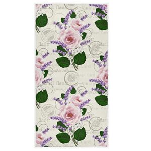 wamika women spring flowers hand bath towel shower towels set peony lavender boho floral kitchen hanging gym fingertip bathroom towel highly absorbent