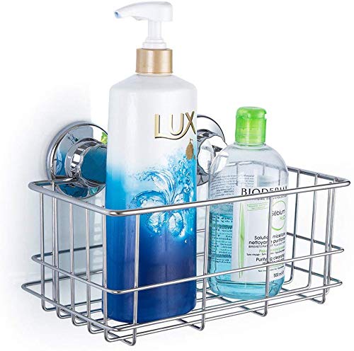 SANNO Suction Cups Shower Caddy Soap Holder Suction Hooks, Bathroom Wire Basket Caddy Accessories Storage Organizer Shelf for Shampoo, Soap,Conditioner-set of 3