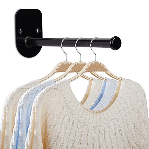 XINYUWIN Single Section Stainless Steel Clothes Hanger Storage Rack Organizer Wall Mount Adhesive OR Drilling Installation (Length 7.8")