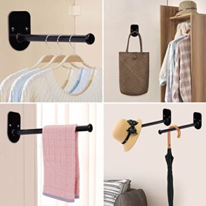 XINYUWIN Single Section Stainless Steel Clothes Hanger Storage Rack Organizer Wall Mount Adhesive OR Drilling Installation (Length 7.8")