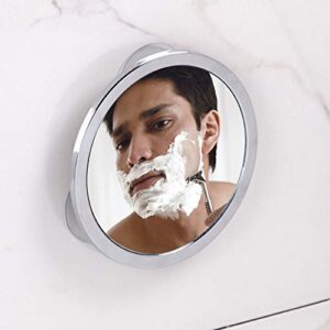 idesign gia metal suction shower shaving mirror for bathroom, vanity, bathtub, wall, 5.75" x 5.75" x 0.75", chrome