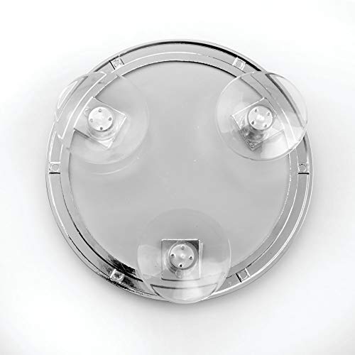 iDesign Gia Metal Suction Shower Shaving Mirror for Bathroom, Vanity, Bathtub, Wall, 5.75" x 5.75" x 0.75", Chrome