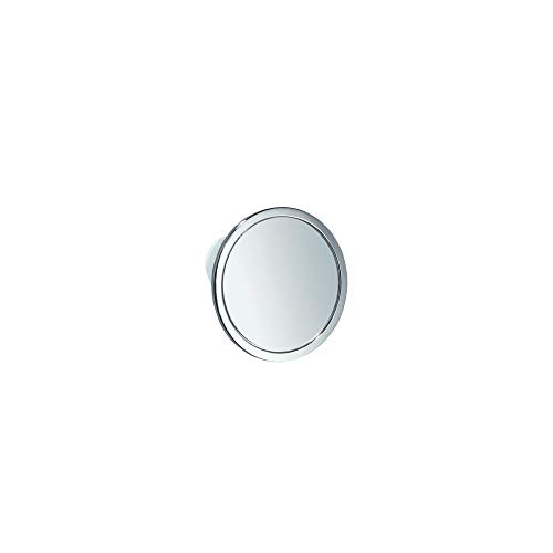 iDesign Gia Metal Suction Shower Shaving Mirror for Bathroom, Vanity, Bathtub, Wall, 5.75" x 5.75" x 0.75", Chrome