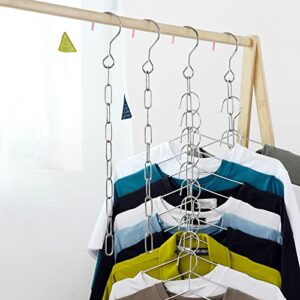 [Pack of 4pcs] WAIKAS Storage Hanger Stainless Steel for Cloth,Ten-Ring Tiered Storage, Saves 9 Times Space, Bedroom Closet Organizer, Suitable for College dorms